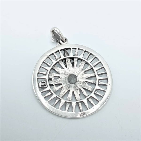 Large wind rose silver pendant - Joyeria Pepe Lozano