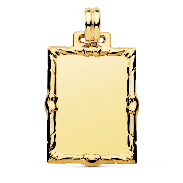 Placa oro 18k labrada rectangular - Joyeria Pepe Lozano