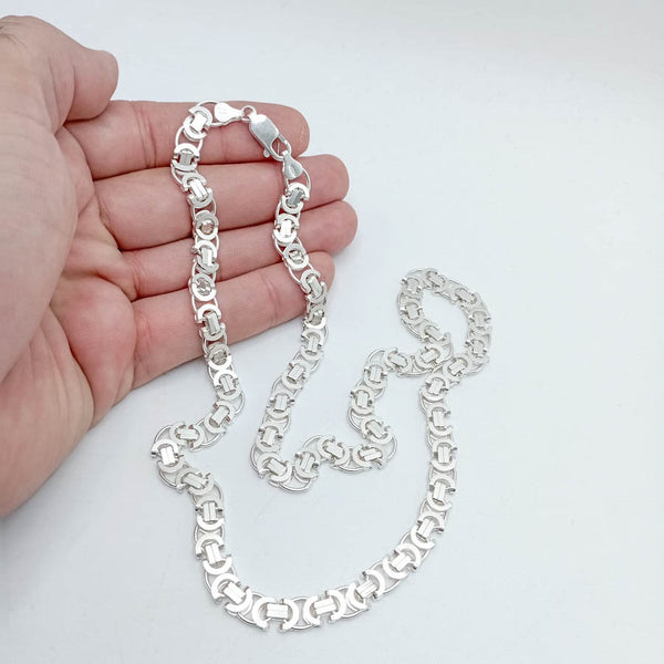 Miami Cuban silver chain articulated design - Joyeria Pepe Lozano